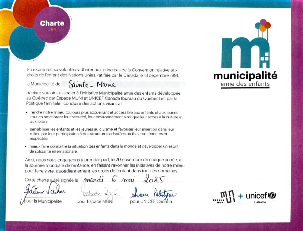 Municipalité amie des enfants - Ville de Sainte-Marie